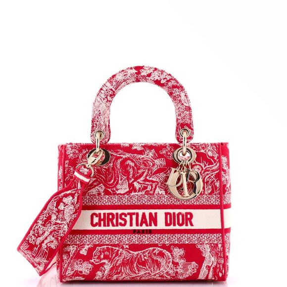 Dior | Bags | Christian Dior Toile De Jouy Lady Dlite Bag Embroidered ...